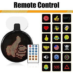 Funny Car Accessory, Cartaoo Upgrade Back Window LED Display Light, 17 Funny Emoticons - Give The Birds & Wave to Drivers, Truck Accessories, Cool Car Gadgets & Road Rage Sign