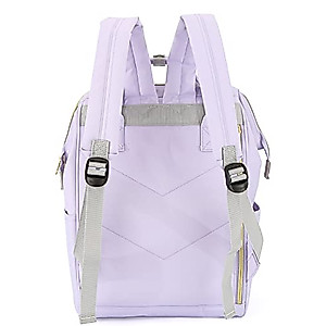 Himawari Laptop Backpack for Women&Men,Wide Open Large USB Charging Port 15.6 Inch Laptop Doctor College Work Bag(9001-Light purple)
