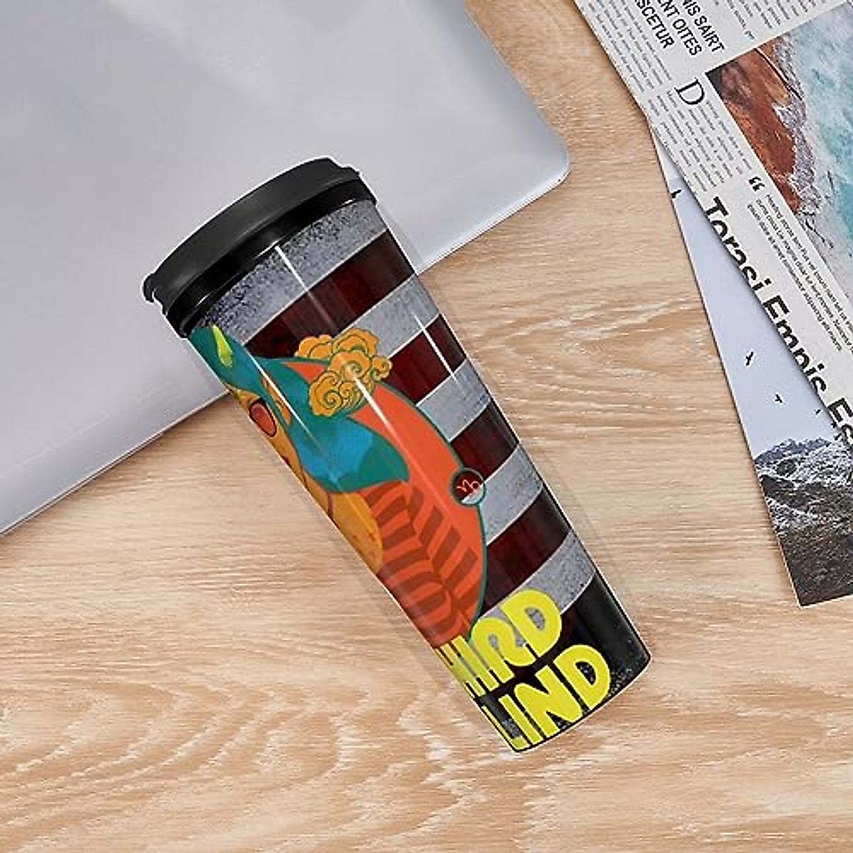 HLQkshWr Third Rock Eye Band Blind Coffee Cups with Lid for Keep Beer Reusable Coffee Mug Travel Cups Tumblers Drinking Cups for Men Women Modern Coffee Accessories Water Bottle for Home 350ml
