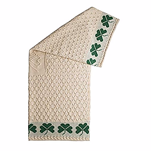 SAOL 100% Merino Wool Shamrock Aran Throw Irish Blanket Cable Honeycomb Knit 58" x 40" (147 x 102 cm)