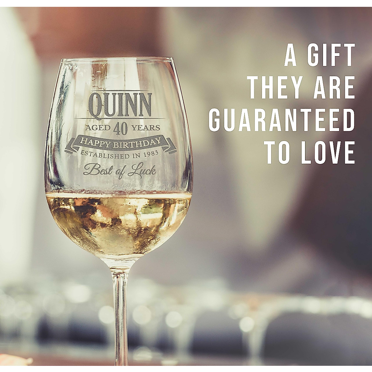 Personalized Etched 16oz Stemmed Wine Glass, Happy Birthday Gifts for Women, Customized Engraved Wine Gift Ideas for 40th Birthday, Unique Custom Gifts for Mom Sister Bday, Regalos Cumpleaños, Chloe