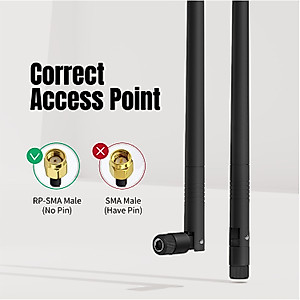 TNP 10 dBi WiFi Antenna - 2.4 GHz Antenna Network Compact Omni Directional RP SMA Connector for PC Desktop Computer Wi-Fi Router Camera Video Surveillance