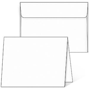 Blank Cards and Envelopes 5x7, 25 Pack White Invitation Cardstock with 25 Pack Envelopes, Self-Seal Thank you Blank Greeting Cards and Envelopes, Print custom, for All Occasions DIY