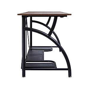 Origami Folding Computer Desk for Office Study Students Bedroom Home Gaming and Craft - Space Saving Foldable Desk Table, Fits Dual Monitors and Laptop, Collapsible, No Assembly Required (Wood, Large)