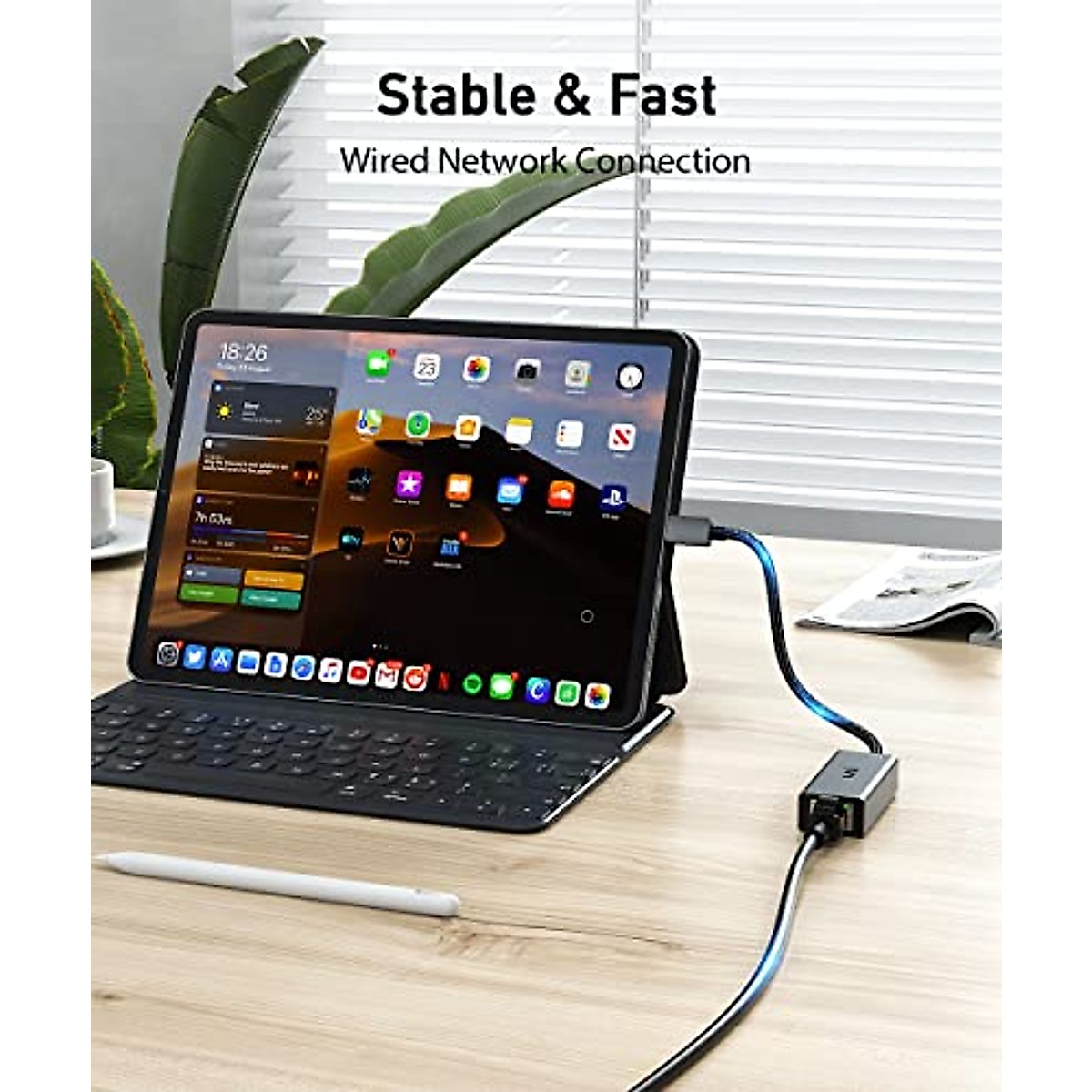 USB-C to Ethernet Adapter, uni [Thunderbolt 3/4 Compatible] Gigabit Ethernet Adapter, Type-C to RJ45 Adapter for MacBook Pro/Air M2, iPad Pro/Air, Dell XPS 13, Surface Laptop 5, Switch Lite