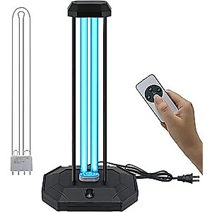 BAIMNOCM Germicidal UVC Lamp Light 38W UV Light sanitizer Ozone Disinfection lamp with Remote Control Timer for Car/Household/Pet Area