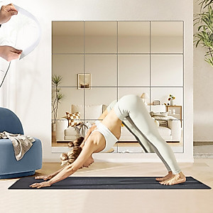 SHSYCER Full Length Acrylic Mirror Tiles 8 Pcs 12"x12", Toddler Mirror Unbreakable Non Glass Safety Frameless Preschool Mirrors for Classroom - Home Gym 12x12 Mirrors Squares for Closet Door Bedroom