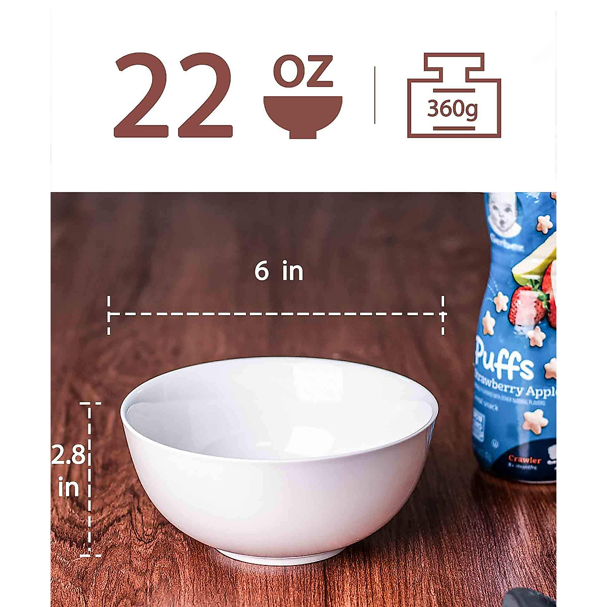 DELLING 22oz Soup/Cereal Bowls Set of 6-7in Salad/Dessert Plates Set of 6