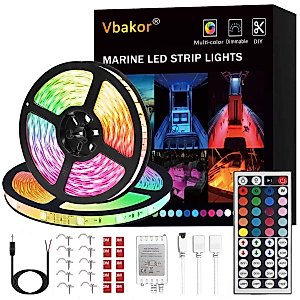 Vbakor Led Strip Lights Boat Lights, 32.8FT Marine Pontoon Boat Lights, Waterproof Boat Deck Lights, Multi-Color Boat Interior Lights for Pontoon Jon Bass Boat, Night Fishing Boat Lights