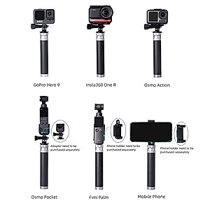 Darkhorse Multifunctional Lightweight Aluminun Alloy Extension Rod for Action Camera (Extension Rod, Red)