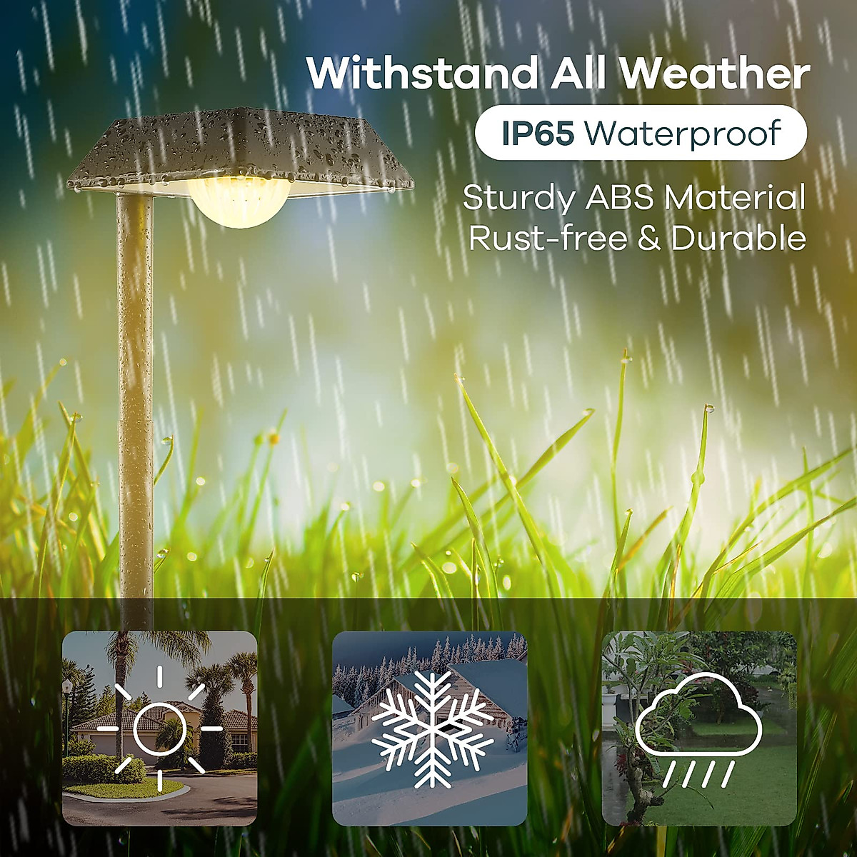 Linkind Solar Pathway Lights, Bright Solar Lights Outdoor IP65 Waterproof, 200lm Bright Solar Path Lights for Garden Walkway Driveway Sidewalk Yard, Warm White, 8 Pack