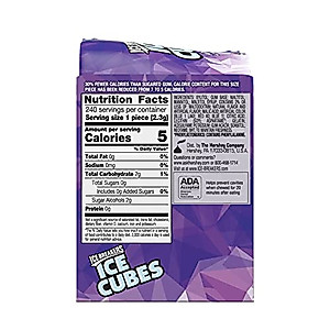 ICE BREAKERS Ice Cubes Arctic Grape Sugar Free Chewing Gum Bottles, 3.24 oz (6 Count, 40 Pieces)