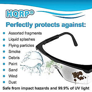 HQRP Clear Tint UV Protective Safety Glasses Goggles for Lab Chemistry courses Science class in School High School College Laboratory work etc.