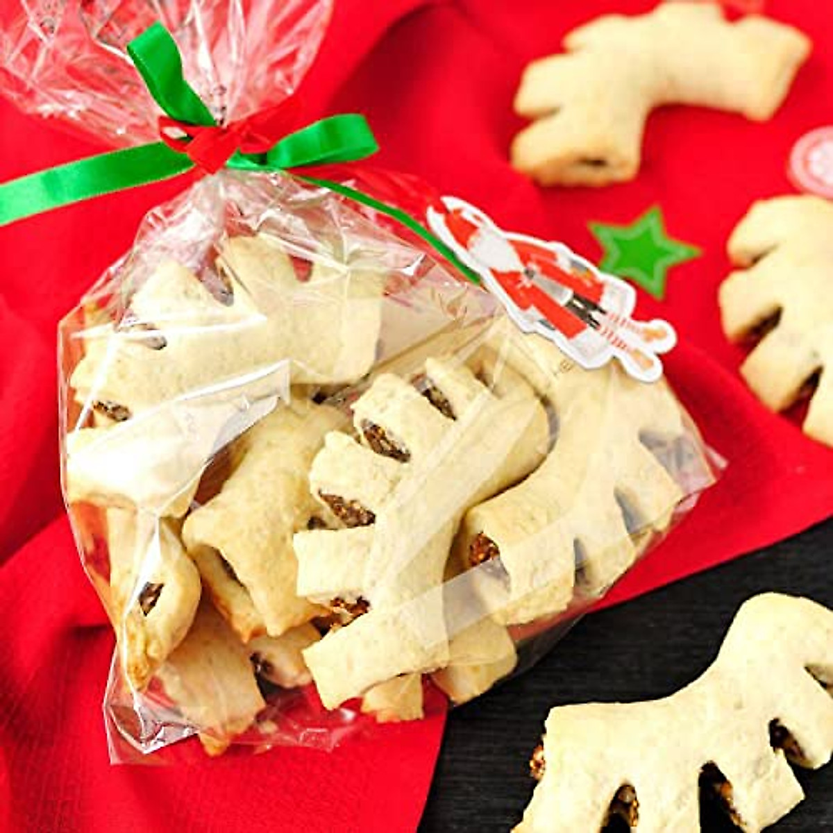 Morepack Cello Cellophane Treat Bags,6x12 Inches Cellophane Bags 200 Pcs with Twist Ties Plastic Cello Bags for Packaging Dessert,Bakery, Candies,Cookies,Chocolate,Party Favors