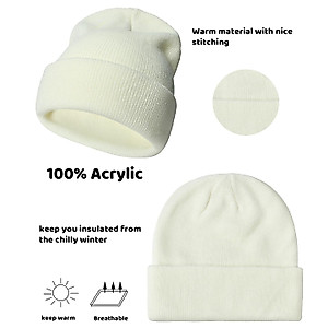 Urban Virgin 4 Packs Toddler Girls Winter Hats Infant Boys Beanie Soft Baby Caps Beanies Kids Knit Winter Hats 4Packs A-Lightpurple S(3Months-2T)