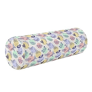 Vnurnrn Butterflies Moths Neck Support Pillow Round Neck Roll Bolster Cylinder Pillow Cervical Pillows Bolster Pillow for Leg Knee Back Head Support for Work Women Men Traveling Headrest