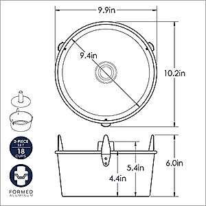 Nordic Ware Natural Aluminum Commercial 2-Piece Angel Food Pan