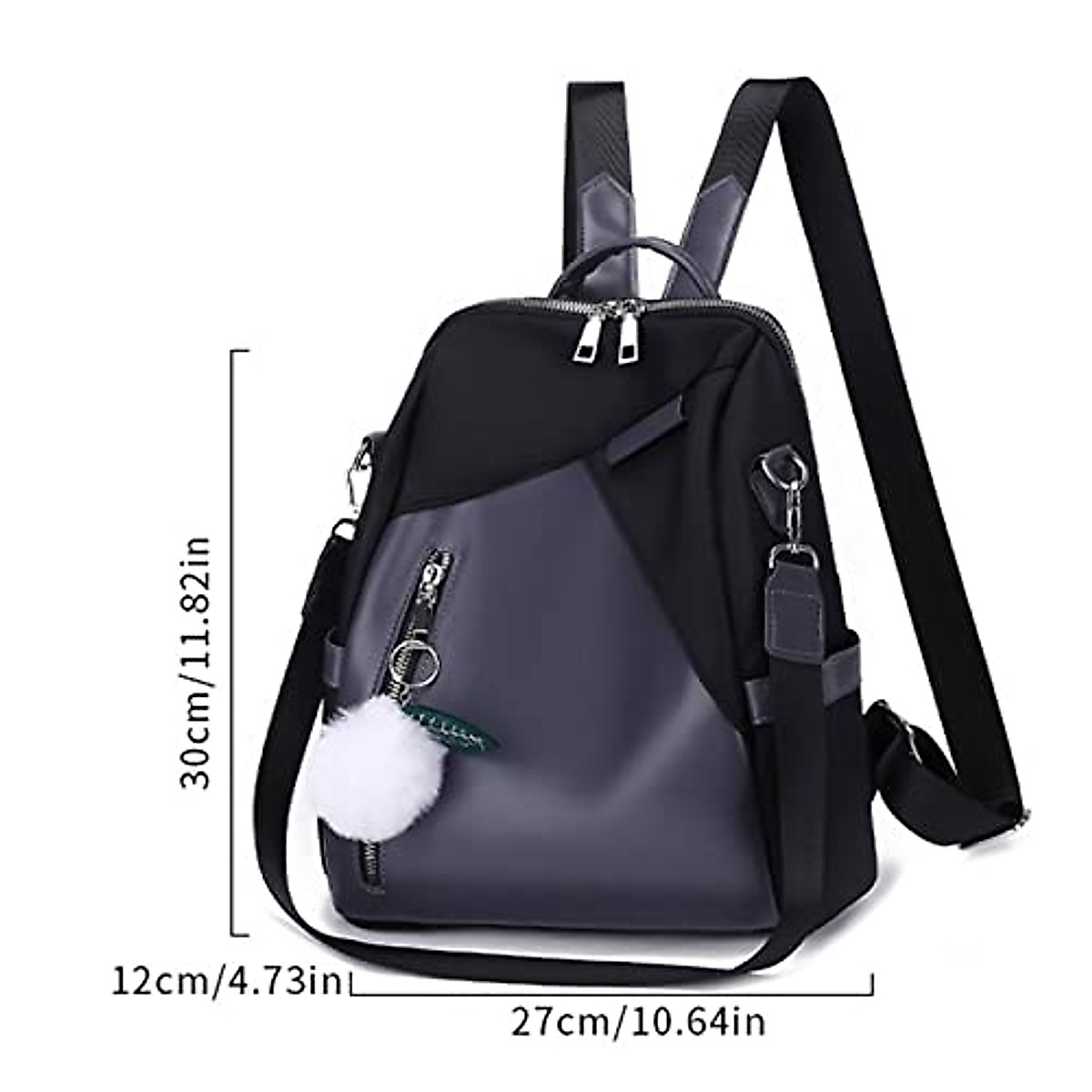 Backpack Purse for Women Fashion Pendant Casual Backpack Retro Style Solid Color Waterproof Large Capacity Backpack