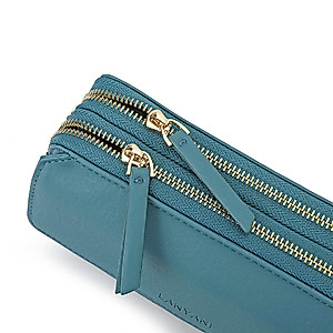 Women Crossbody Wallet Purse, Small Phone Bag With Shoulder Strap, Ladies RFID Wristlet Cross Body Mini Handbag Lightweight Turquoise Fabric