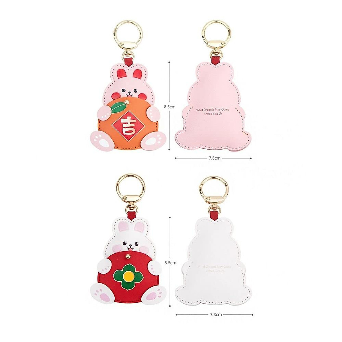 Houchu Keychain Access Control Card Case Bag Charm Fashion Access Control Card Sleeve New Year Trinkets(C)