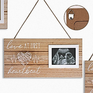 New Mom Mothers Day Gifts,Pregnancy Announcement Gift ideas Baby Nursery Decor,Gender Reveal Baby Shower for Expecting Mommy,Sonogram Ultrasound Picture Frame,Love At First Heartbeat,4"x3" Photo