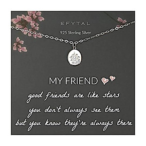 EFYTAL Friend Gifts for Women, 925 Sterling Silver Star Necklace, Friendship Gifts for Women Friends, Birthday Gifts, Gifts for Best Friend, Birthday Gifts for Friends Female