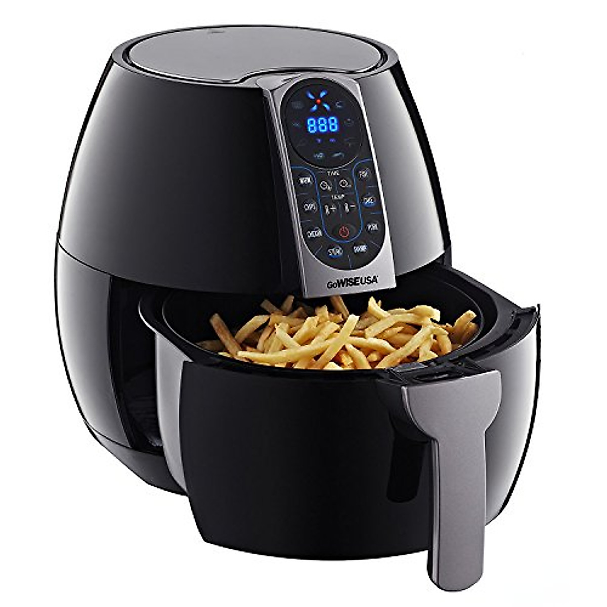 GoWISE USA 3.7-Quart Programmable Air Fryer with 8 Cook Presets, GW22638 - Black