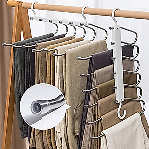 RIIPOO Pants Hangers Space Saving 2-Pack, Jeans Hangers Heavy Duty for Closet, Trousers Hangers Non Slip for Men Women