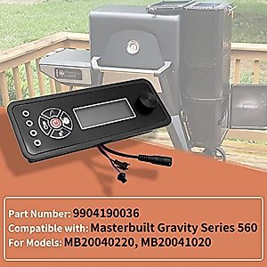 9904190036 Controller Compatible with Masterbuilt Gravity Series 560 Digital Charcoal Grill + Smokers, Digital Control Panel for Model: MB20040220, MB20041020 Replacement Part