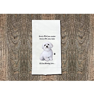 E&S Imports Maltese Kitchen Towel - Soft Highly Absorbent - Maltese Gifts - Dish Towels for Washing Dishes - Tea Towels - Reusable - Quick Drying - 100% Natural Cotton - Towels for Pet Lovers