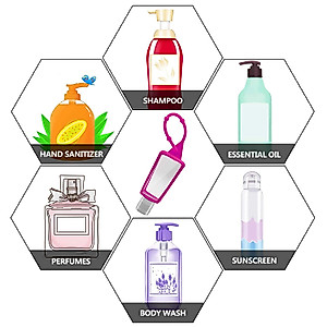 sonviibox 5 Pack Empty Hand Sanitizer Travel Size Holder,Travel Size 1 oz Leakproof Squeeze Bottles for kids and adult party favor (5Pack)