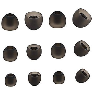 ALXCD Eartips for S10 S9 S9+ S8 Note8 Samsung AKG Earbud, SML 3 Sizes 6 Pairs Soft Silicone Replacement Ear Tips for Galaxy S10 S9 S9+ S8 S8 Plus Note8 AKG Earphone 6 Pair, Drak Gray