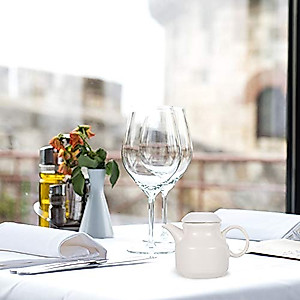 DOITOOL Creamer Pitcher Sauce Pitcher Ceramic Sauce Cups Gravy Pitcher Vinegar Pitcher Condiment Cups Kitchen Sauce Container Ceramic Milk Jug with Handle Lid Gravy Boat with Ladle and Saucer