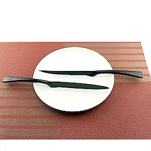 Uniturcky 24-Piece Flatware Set,Extra Thick Heavy Duty - 18/10 Stainless Steel Cutlery Sets,High Matte Black Finish Silverware Flatware Sets Service for 4,Use for Home,Kitchen Utensil Sets