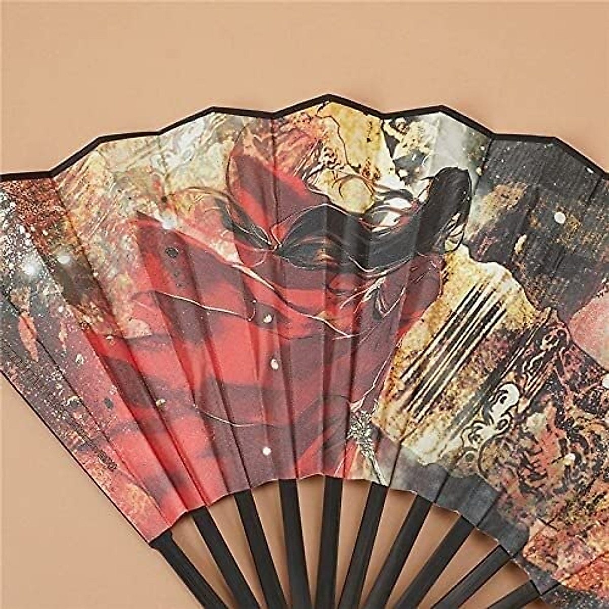 Foldable Fan Folding Hand Fan Hanfu Bamboo Folding Fan, Foldable Ancient, Hand Foldable Fan, 2 Printed Sides, Cosplay Costume Fan Folding Fan Handheld Fans (Color : 26cm, Size : Folding Fan)