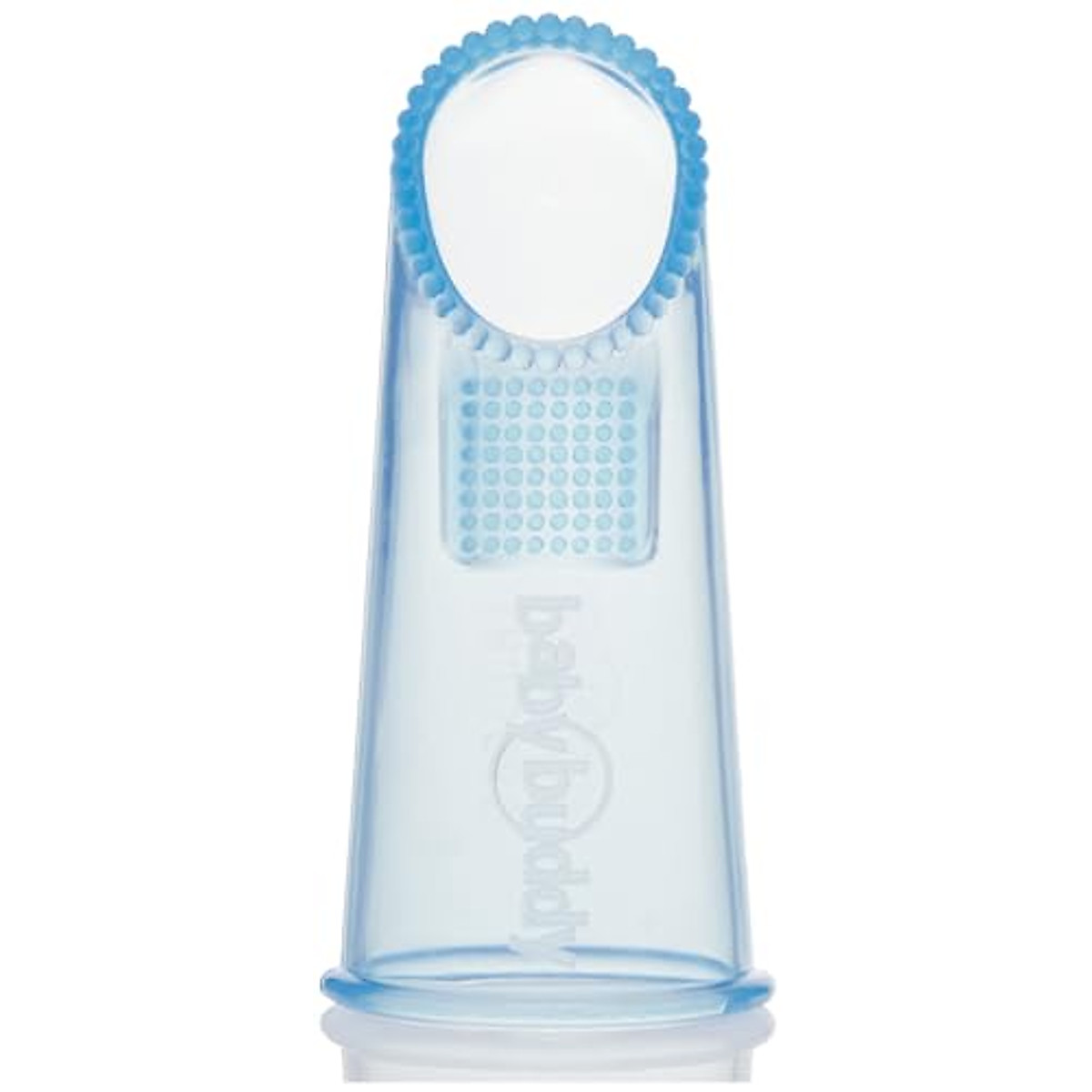 Brilliant Wipe N Brush by Baby Buddy, Silicone Toothbrush, Cleaner for Infants 4-16 Months Old, Use with Dental Wipe, Infant Oral Cleaning Products, Baby Registry Must Haves, Travel Accessories, Blue