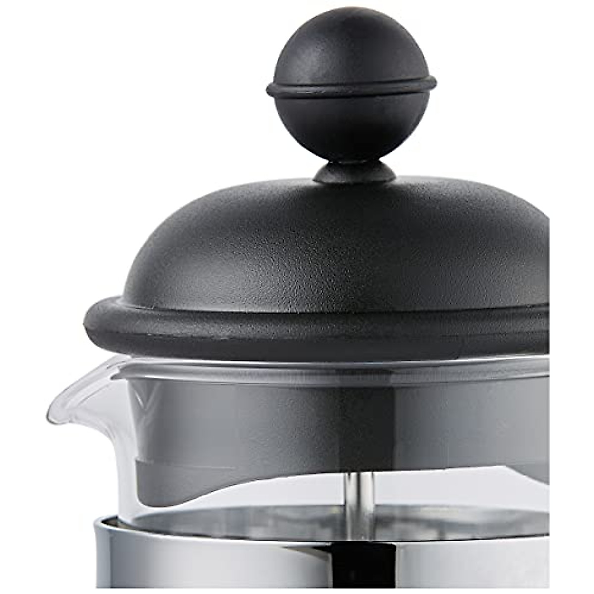 Bodum Caffettiera French Press Coffee Maker, Black Plastic Lid and Stainless Steel Frame, 3-Cup, 12-Ounce