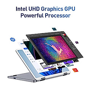 Laptop Computer Intel Celeron N5100 Processor 2 in 1 Tablet Touchscreen 10.8" HD Display With Stylus/ Fingerprint Reader, 8GB RAM, 512GB SSD, Type-C, TF Card, HD webcam, WiFi, Bluetooth, Windows 11