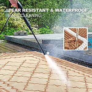 PASAMIC Double-Sided Design Outdoor Rug,100% Pure Polypropylene Outdoor Rugs, Patio Rug, Outdoor Patio Rug for Terraces, Garden Decks, Beaches, Camping, 9ft x 6ft Outdoor Area Rug Waterproof