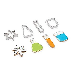 Fox Run Science Cookie Cutter Set, Chemistry Lab Cookie Cutters, Set of 4