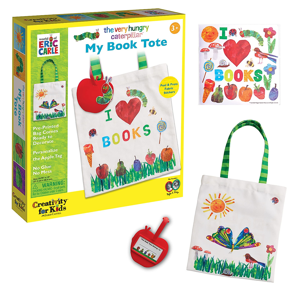 Creativity for Kids The Very Hungry Caterpillar: My Book Tote - Create a DIY Canvas Book Bag from The World of Eric Carle Books, Preschool Crafts for Toddlers Ages 3-5+