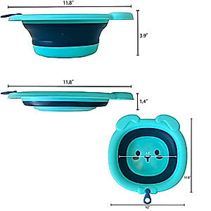 Hedgehog Bath Supplies Portable Small Animal Swimming Pool Collapsible Cute Foldable Hedgehog Bathtub Bathing Brush Cute Towel Clippers Claw Trimmer for Hamster, Guinea Pig, Reptile, (Blue Bathtub)