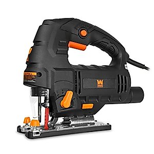 WEN 33606 6.6-Amp Variable Speed Orbital Jig Saw with Laser and LED Light,Black, Silver