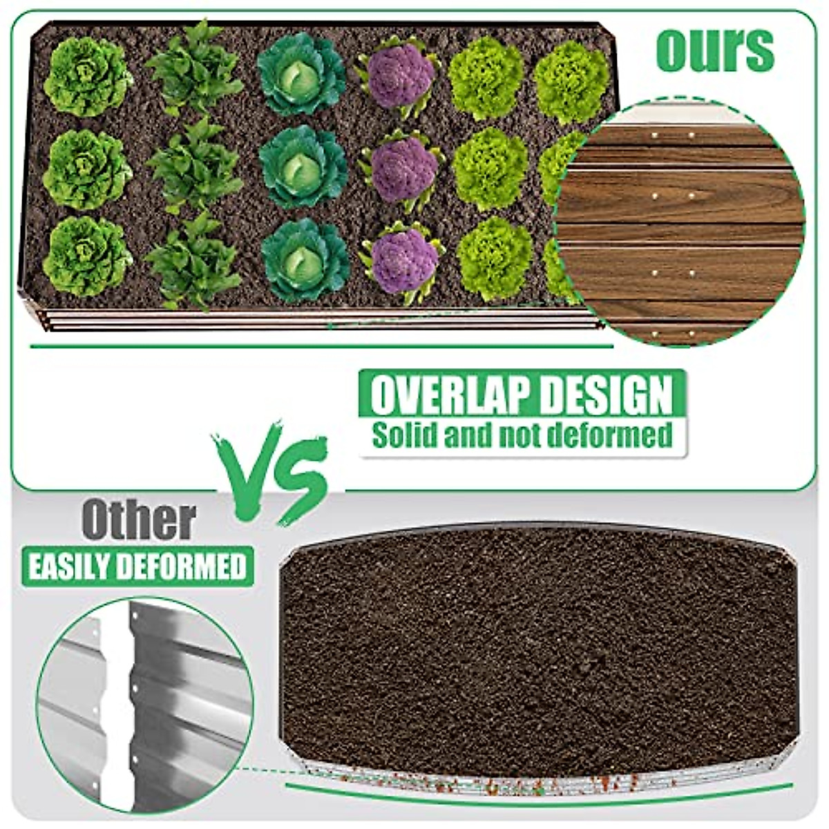 SnugNiture Galvanized Raised Garden Bed 6x3x1FT Outdoor Large Metal Planter Box Steel Kit for Vegetables, Flowers, Herbs, and Succulents