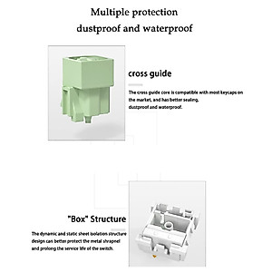 30Pcs Mechanical Keyboard Switches, DIY Waterproof Silent Replaceable Keyboard Switches, Support Backlight Function for Gaming DIY Keyboard (White Switch Black Base)