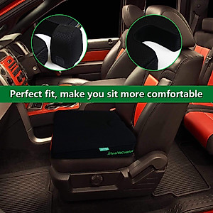 iHealthComfort Portable Memory Foam Wedge Seat Cushion-Car&Truck Seat Cushion for Tailbone Stress Back Pain Relief(16x13.7inches)