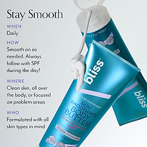 Bliss Body Butter Texture Takedown Skin Smoothing Lotion - Keratosis Pilaris KP - 6.7 Fl Oz - For Rough, Bumpy Skin - 10% AHA + Squalane + Shea Butter - Clean - Vegan & Cruelty-Free