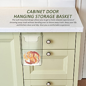 Clear Office Trash Cans Small Waste Bin Cabinet Hanging Trash Can Clear Container Plastic Waste Paper Container for Bathroom Kitchen Office