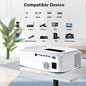 WiFi Projector, GROVIEW Native 1080P Wireless Projector, Support 4K, Supports 5G WiFi, 9500 Lux, 300'' Display Screen, Compatible with iPhone/Android/TV Stick/HDMI/VGA/USB/TV Box/Laptop/DVD/PS4