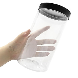 UEJYWUY 16 Pack 27 Oz Plastic Jars With Screw Lids, Wide Mouth Empty Clear Plastic Storage Container, Food Grade Large Round Jar for Household and Kitchen Organizing